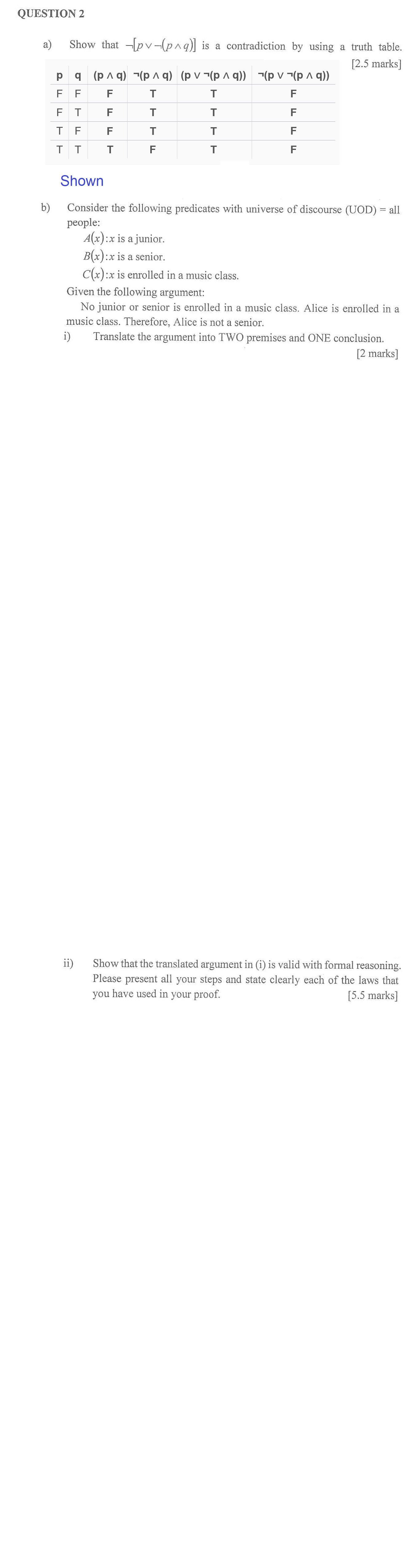 Exam questions - TMA 1201